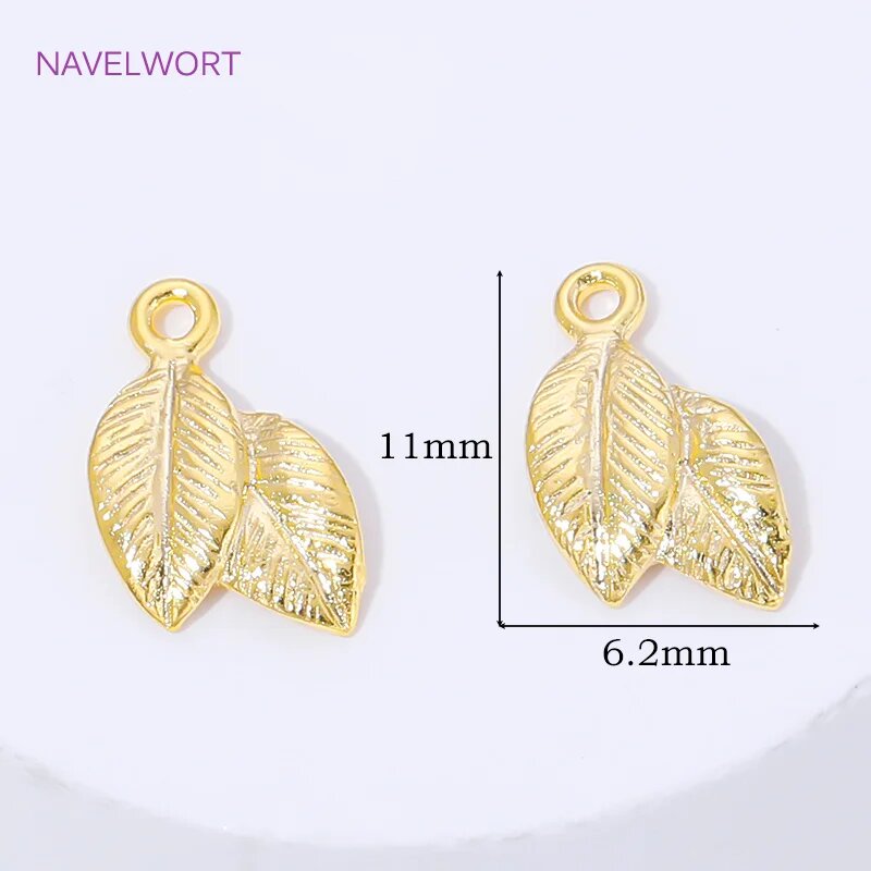 Подвески золотые листочки 18K Gold Plated