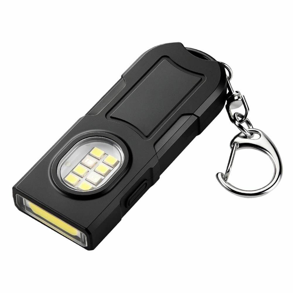 Мощный налобный фонарь и брелок 2 в 1, светодиодный фонарик USB с широким лучом, для рыбалки кемпинга