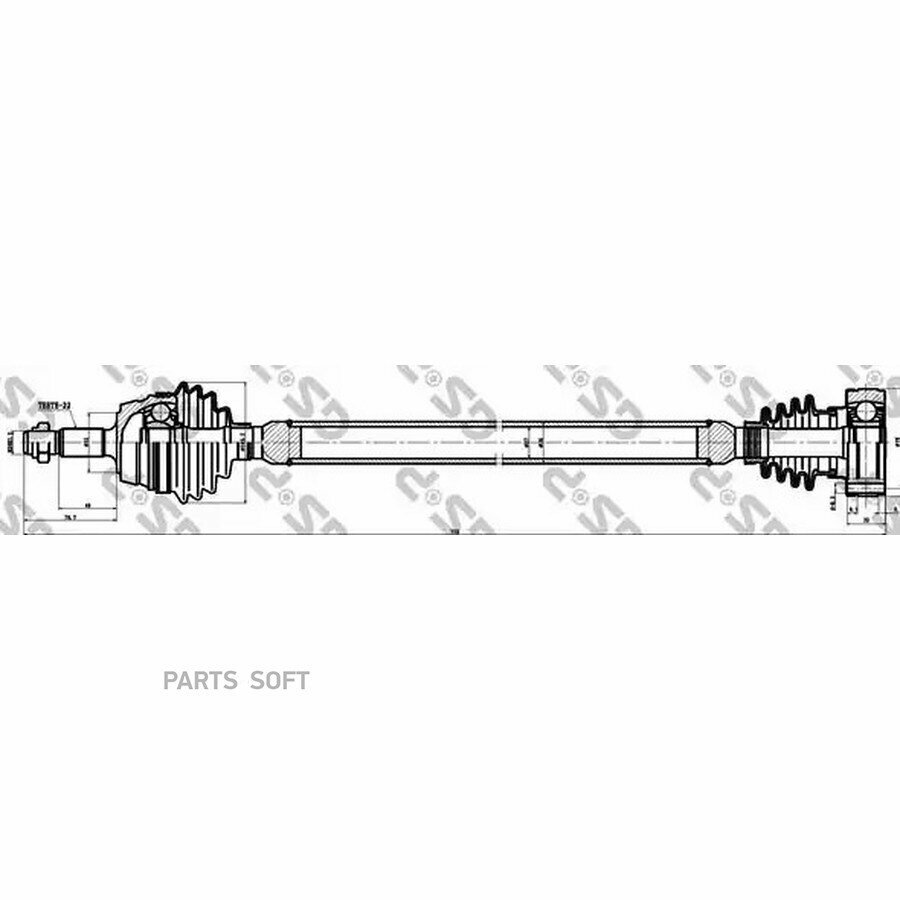 Вал приводной VW GOLF Mk III (1H1) от официального дистрибьютора, GSP, артикул 261067