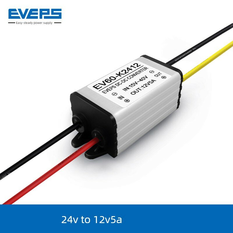DC 24V в 12V 5A понижающий преобразователь напряжения, алюминиевый корпус для электронных проектов