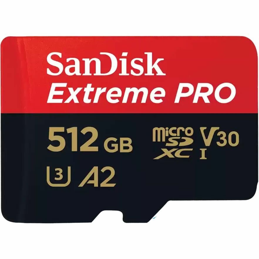 Карта памяти 512Gb MicroSD SanDisk Extreme Pro + SD адаптер (SDSQXCD-512G-GN6MA)