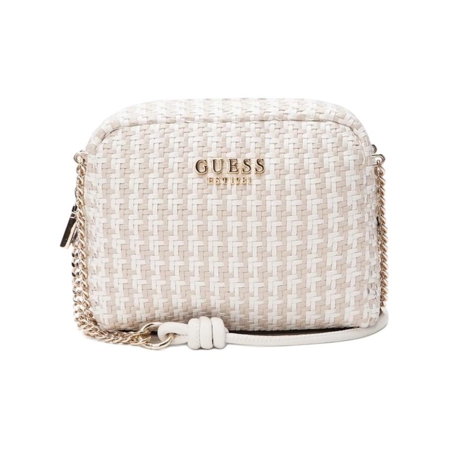 Сумка GUESS, фактура плетеная, розовый/белый — фото 1