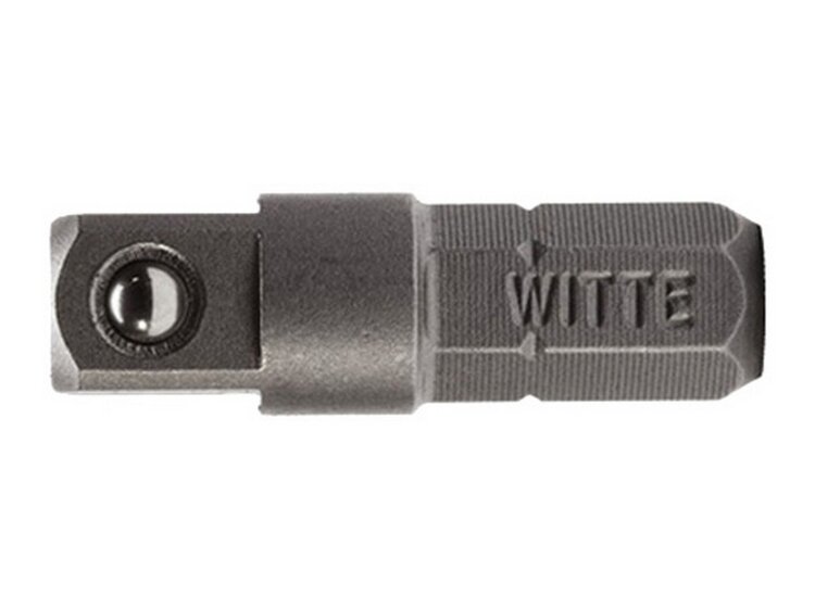 Адаптер 1/4" х 25 мм WITTE, 262982001, с квадрата 1/4" на шестигранник 1/4"