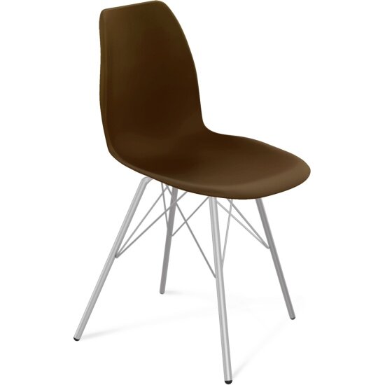 Стул Sheffilton SHT ST29/S37 коричневый ral8014/хром лак