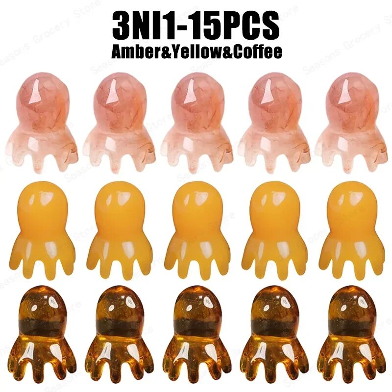 Массажер для головы 3IN1-15PCS Amber&Yellow&Coffee