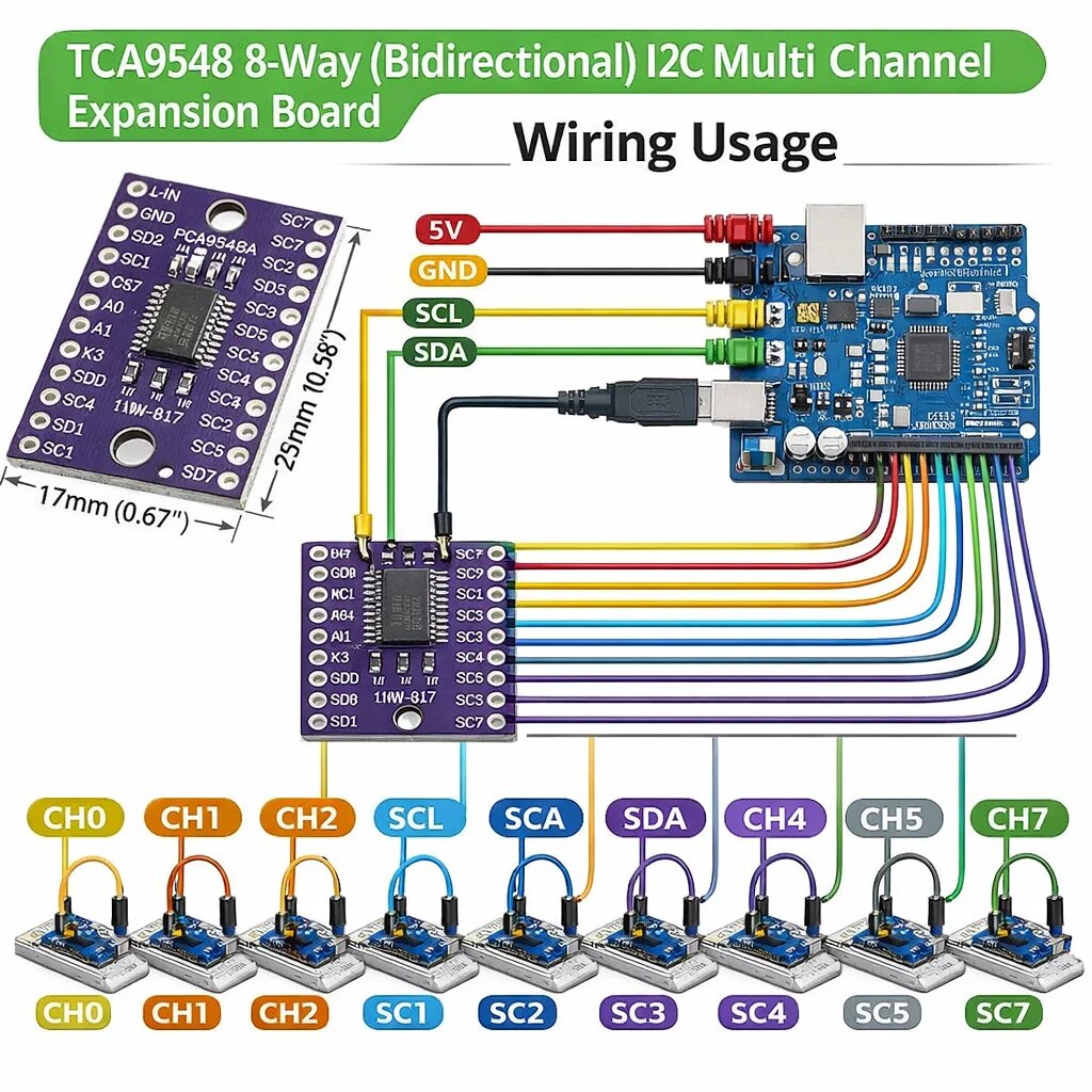 Мультиплексор I2C TCA9548A 1-в-8, Цвет: 1pcs