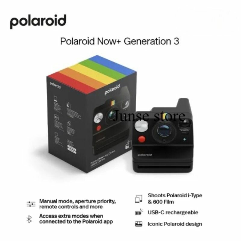 Фотоаппарат /Полароидный снимок Polaroid Now+ Generation 3 /NOW+ Gen3 black Instant Camera, прогулка на свежем воздухе/день рождения