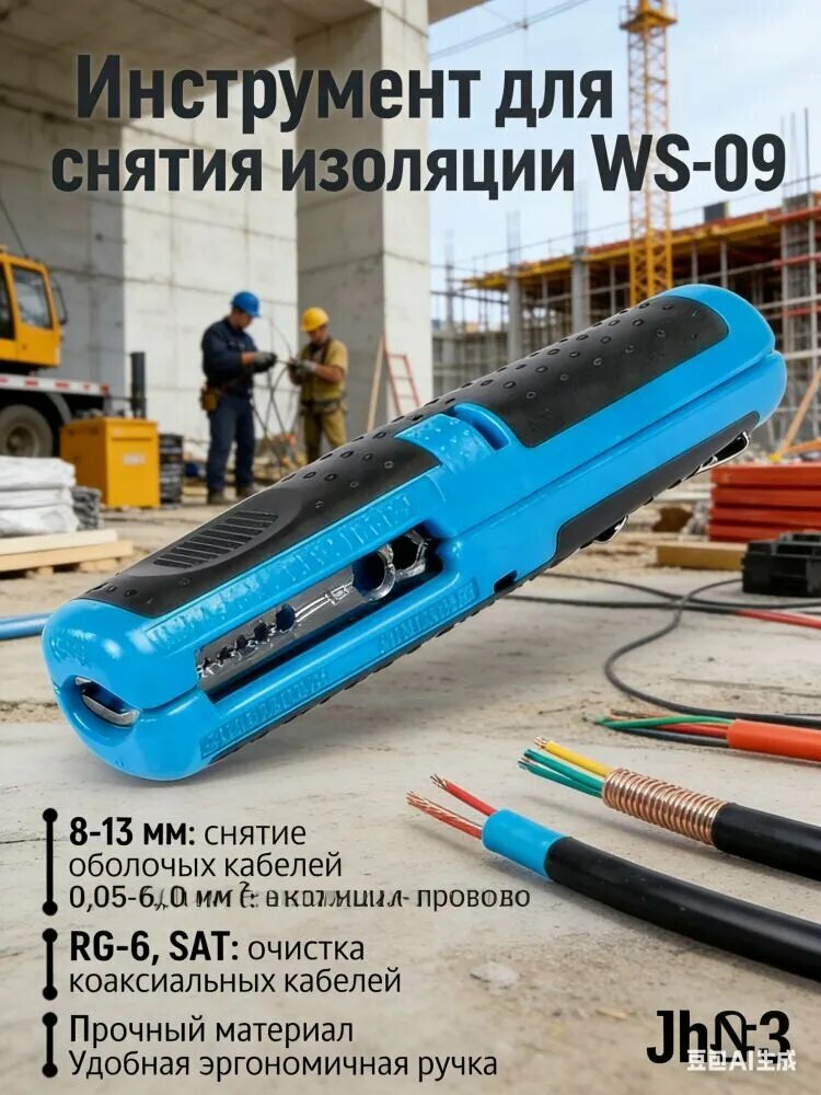 Стриппер съемник для снятия изоляции и зачистки проводов, кабеля инструмент карманный цилиндрический для провода от 0.5 до 6 мм2