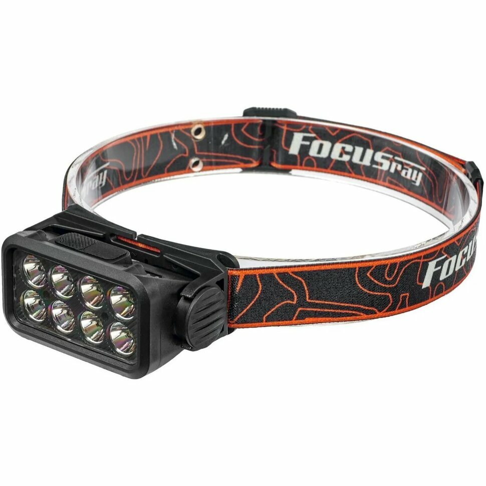 Фонарь налобный FOCUSray 1300 8 диодов, акку 18650 встроенный,1200мАН,3,7V, 2490197