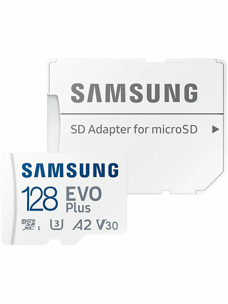 Карта памяти Samsung Evo Plus microSDXC U3 Class 10 128GB с адаптером MB-MC128SA/CN
