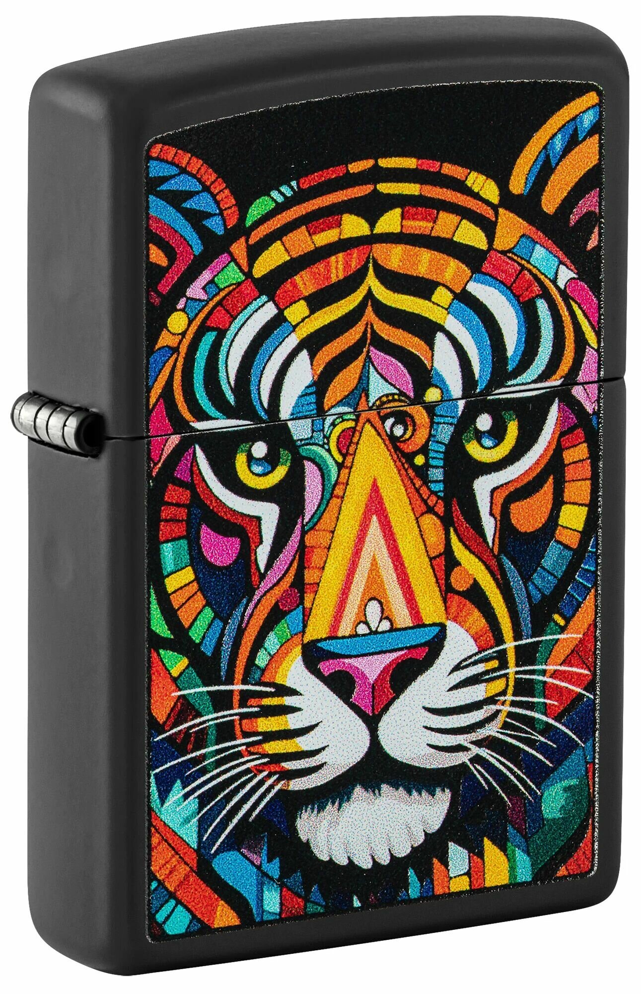 Оригинальная бензиновая зажигалка ZIPPO Tiger Stripes Design с покрытием Black Matte, латунь/сталь, черная, 38x13x57 мм (не заправленная)