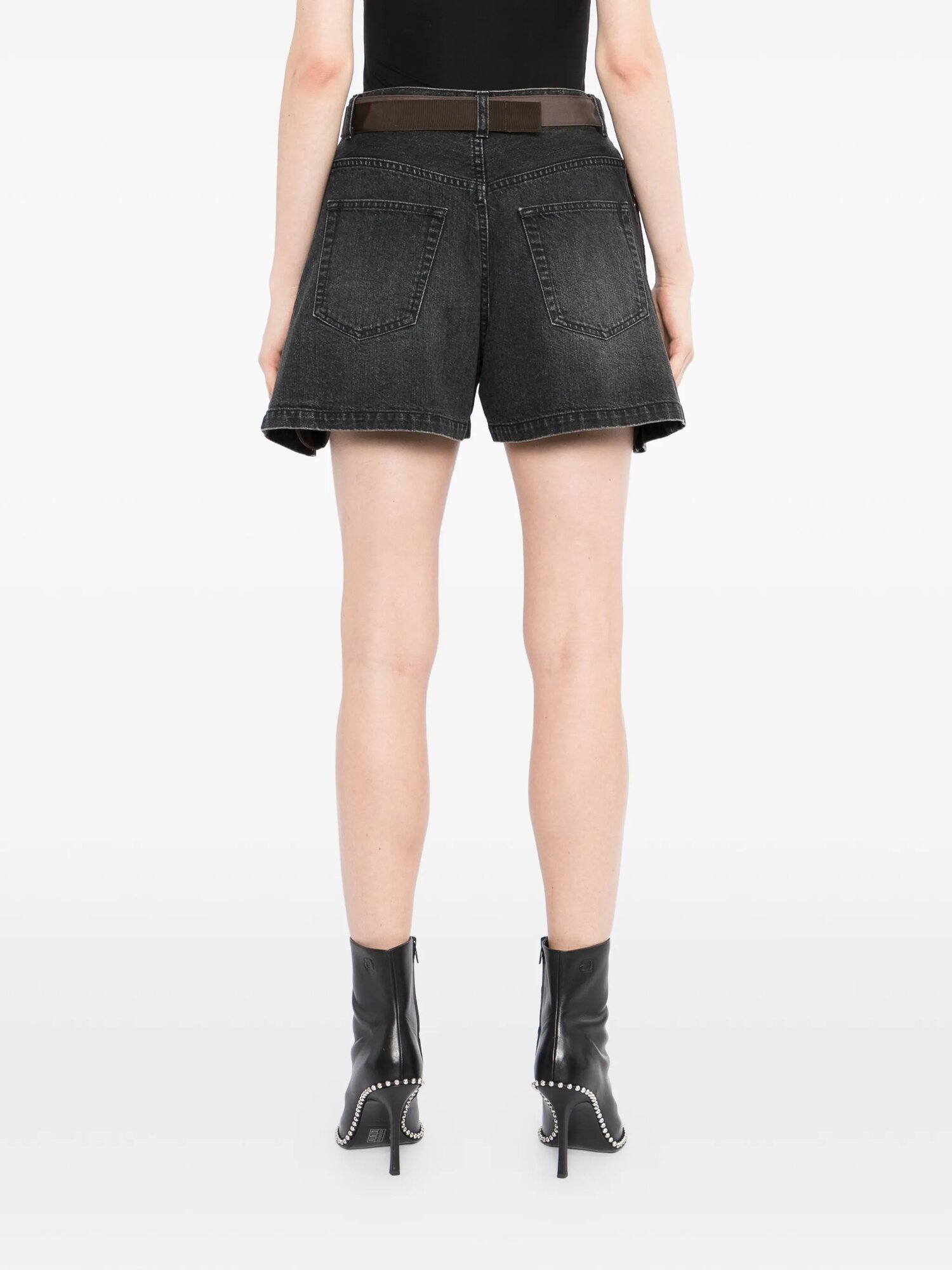 Шорты Sacai Hybrid denim-panel shorts, размер 44 — фото 1