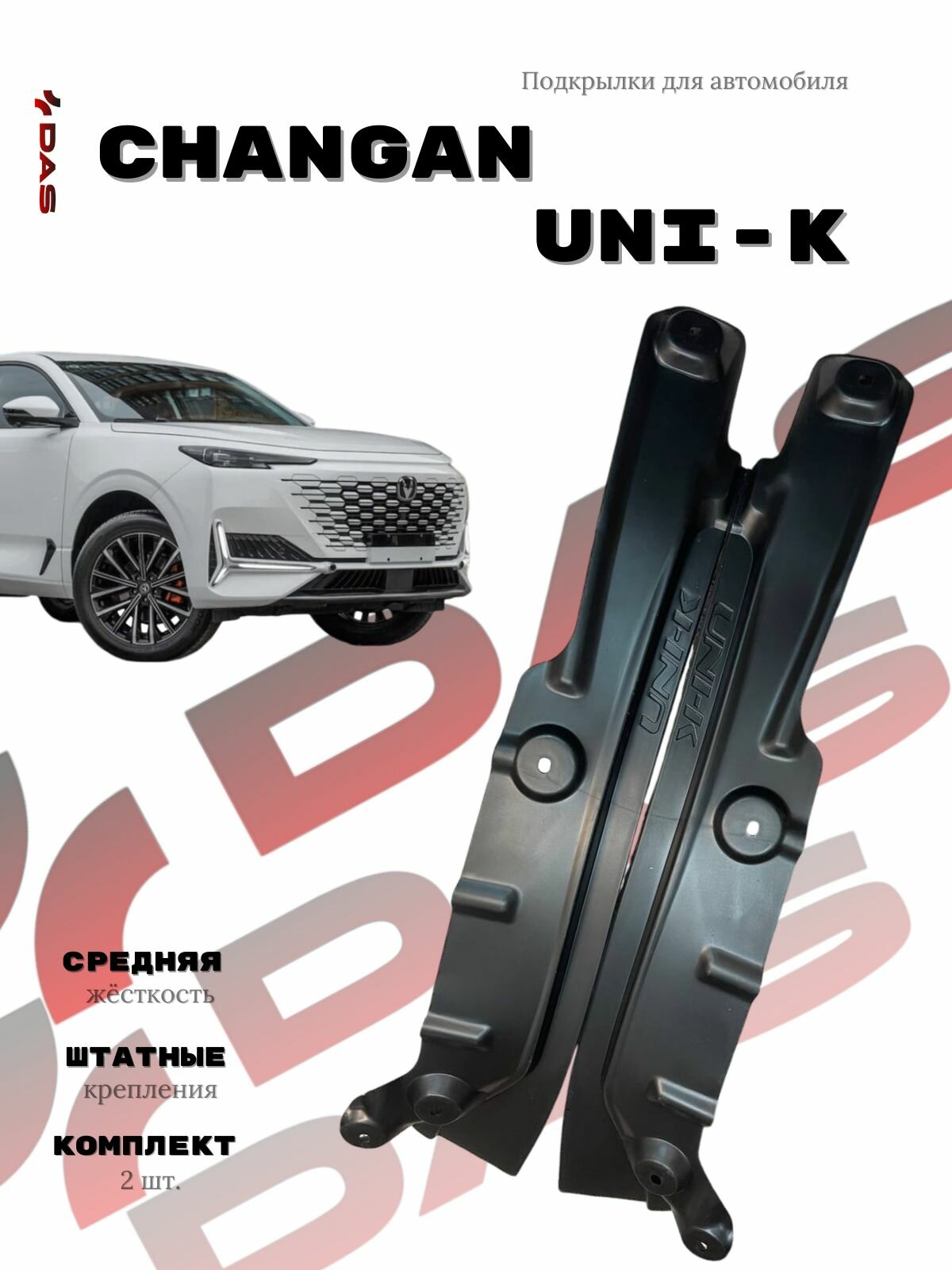 Подкрылки для задних колес Changan Uni-K / Чанган Юни-К 2022-2025 г. в