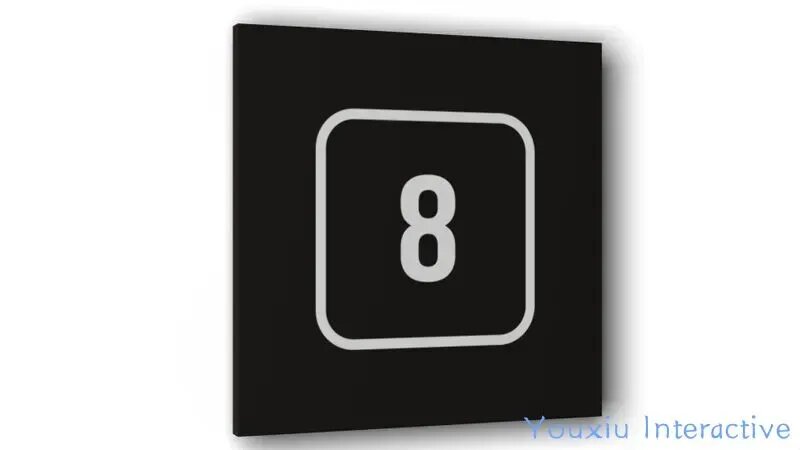 Табличка "8", Матовая линейка, цвет Черный, 10 см х 10 см