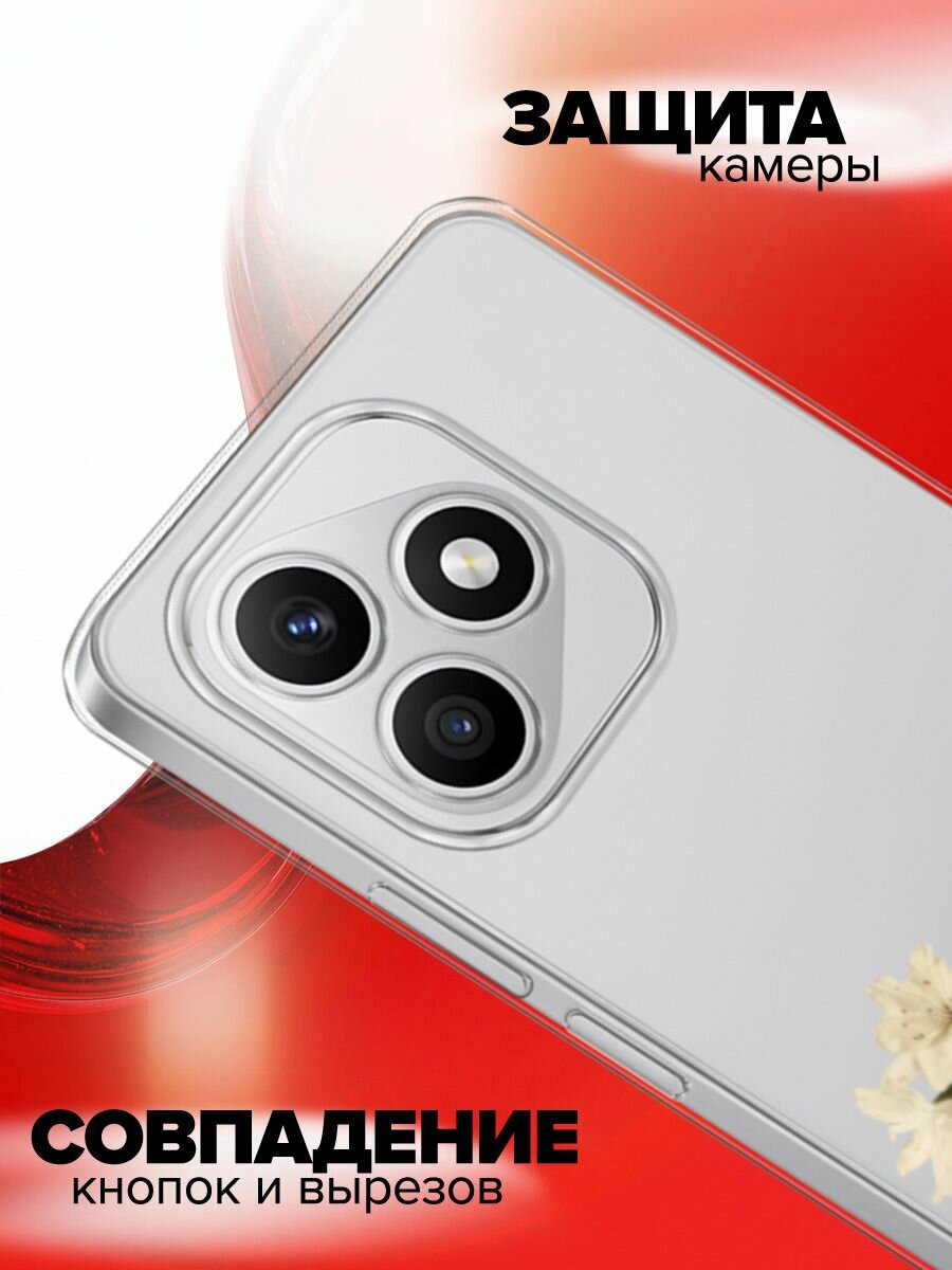 Чехол на Honor X8d / Хонор X8d с принтом Веточка белой азалии — фото 1