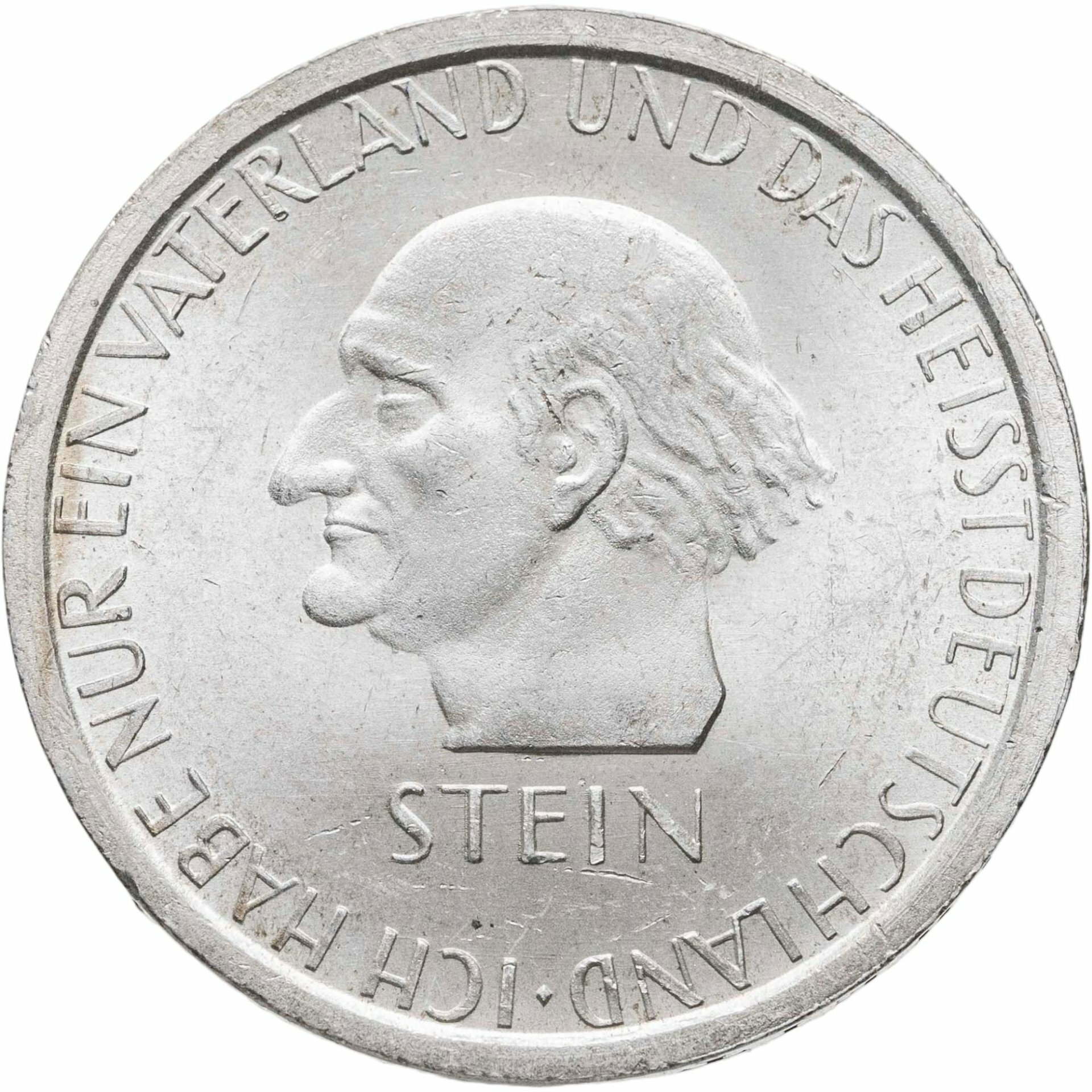 Германия 3 рейхсмарки reichsmark 1931 "100 лет со дня смерти Генриха фом Штейна", Серебро 500, в сохранности UNC
