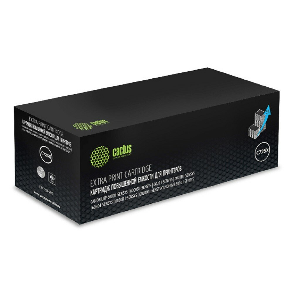 Картридж CACTUS CS-C725X-MPS, Черный