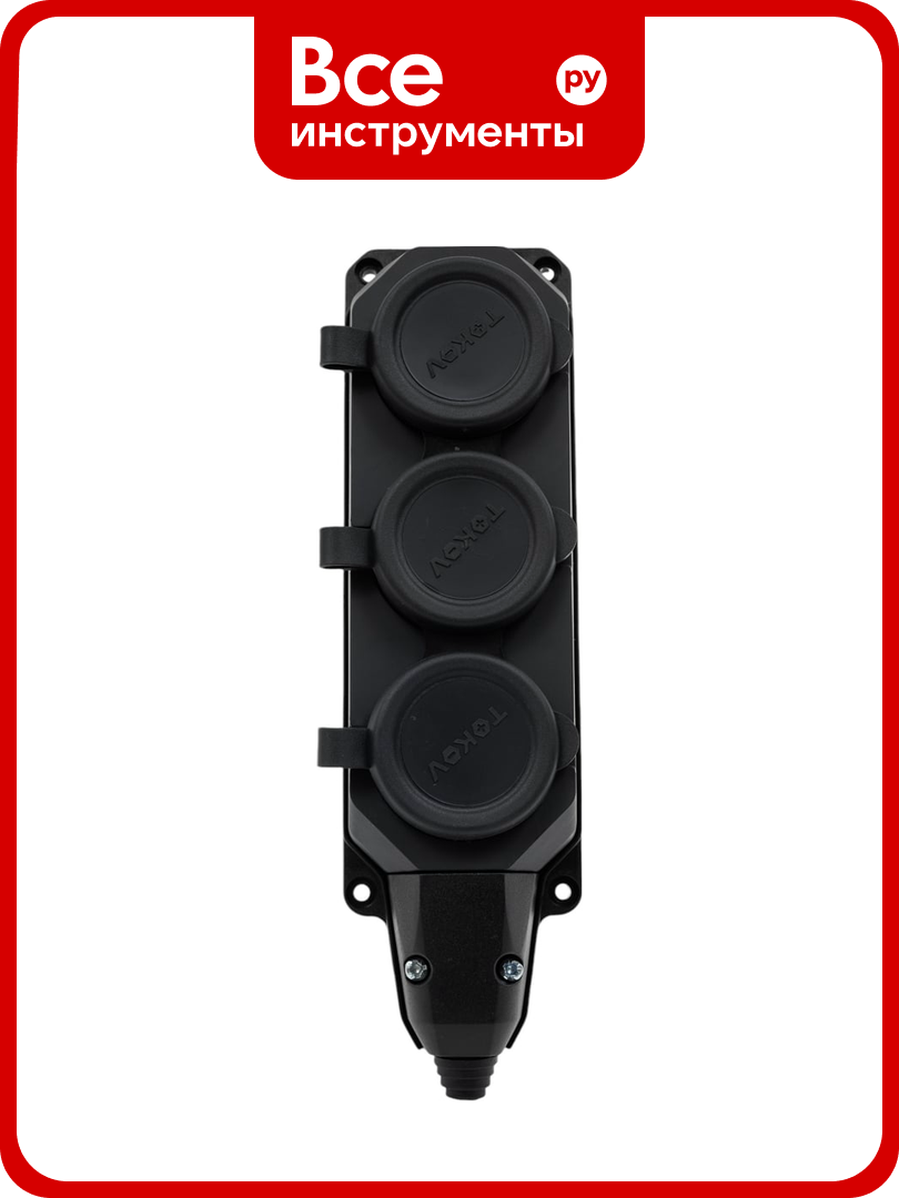 Колодка удлинителя TOKOV ELECTRIC 3-м 16а с заземл. каучук TKE-C05-KK3-Z, заземл