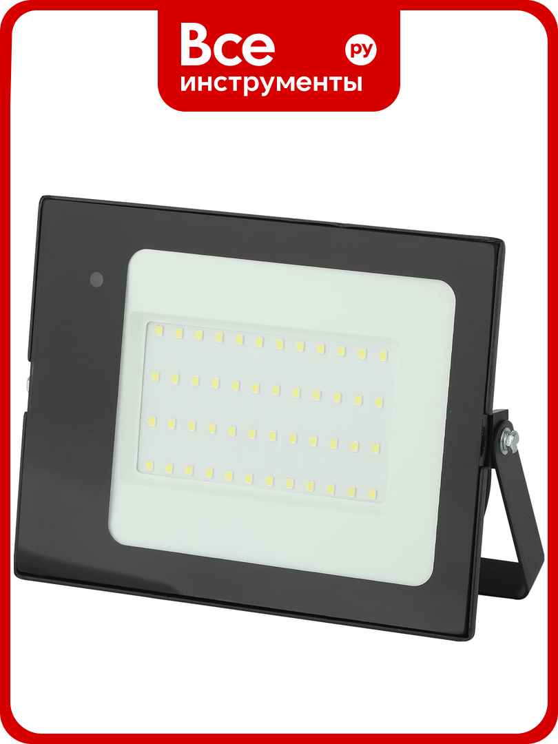 Светодиодный прожектор с нерегулируемым датчиком движения ЭРА LPR041165K050 50Вт 3500Лм 6500К Б0043576, 50 Вт, чёрный