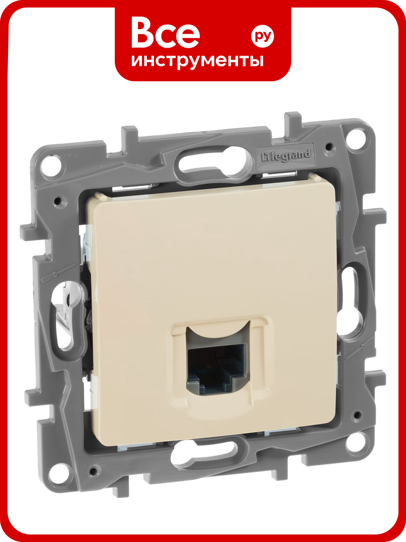 Розетка Legrand компьютерная RJ45 категория 5e UTP Legrand Etika слоновая кость
