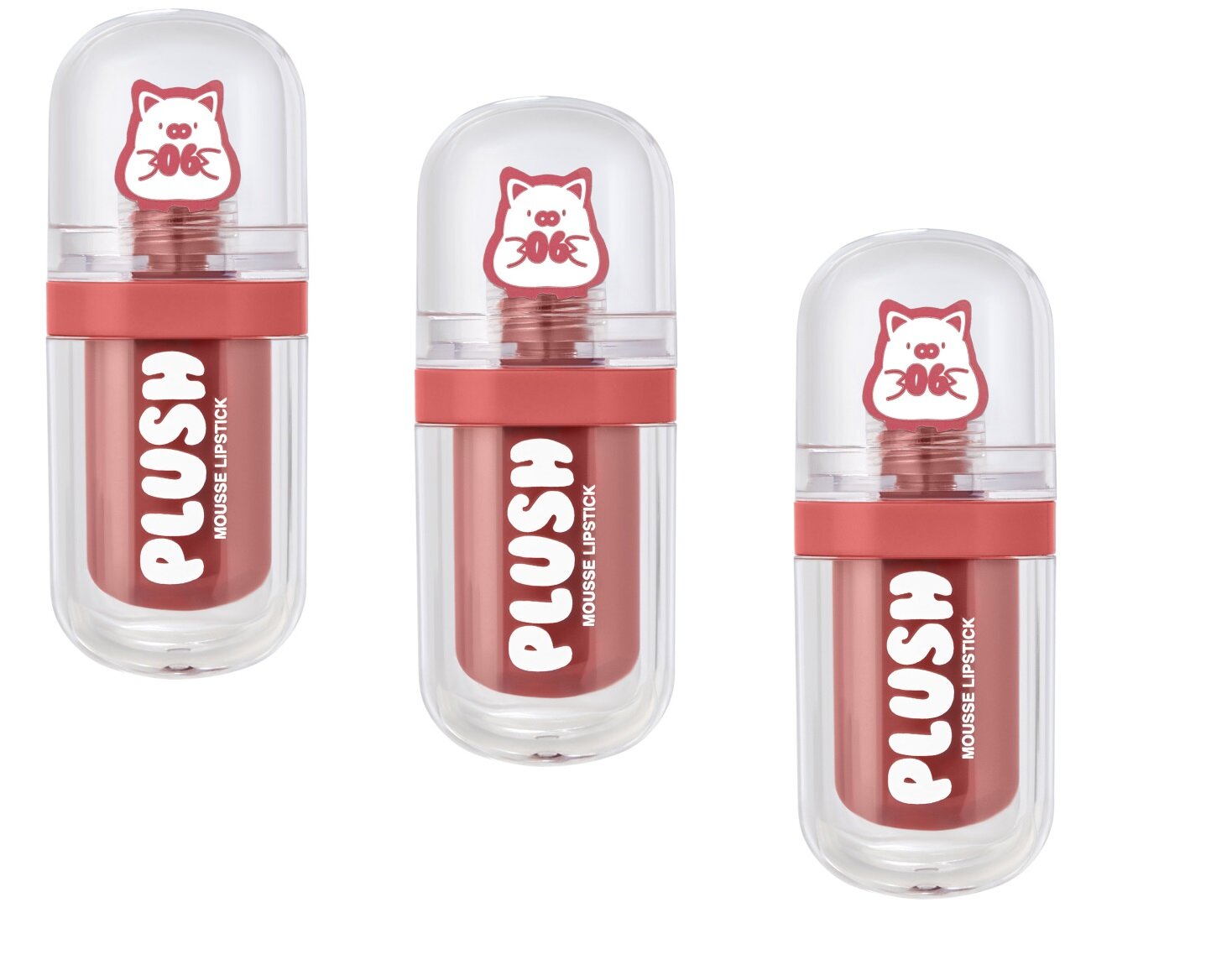 Помада для губ муссовая Beauty Bomb Mousse Lipstick «Plush» тон 06 3шт