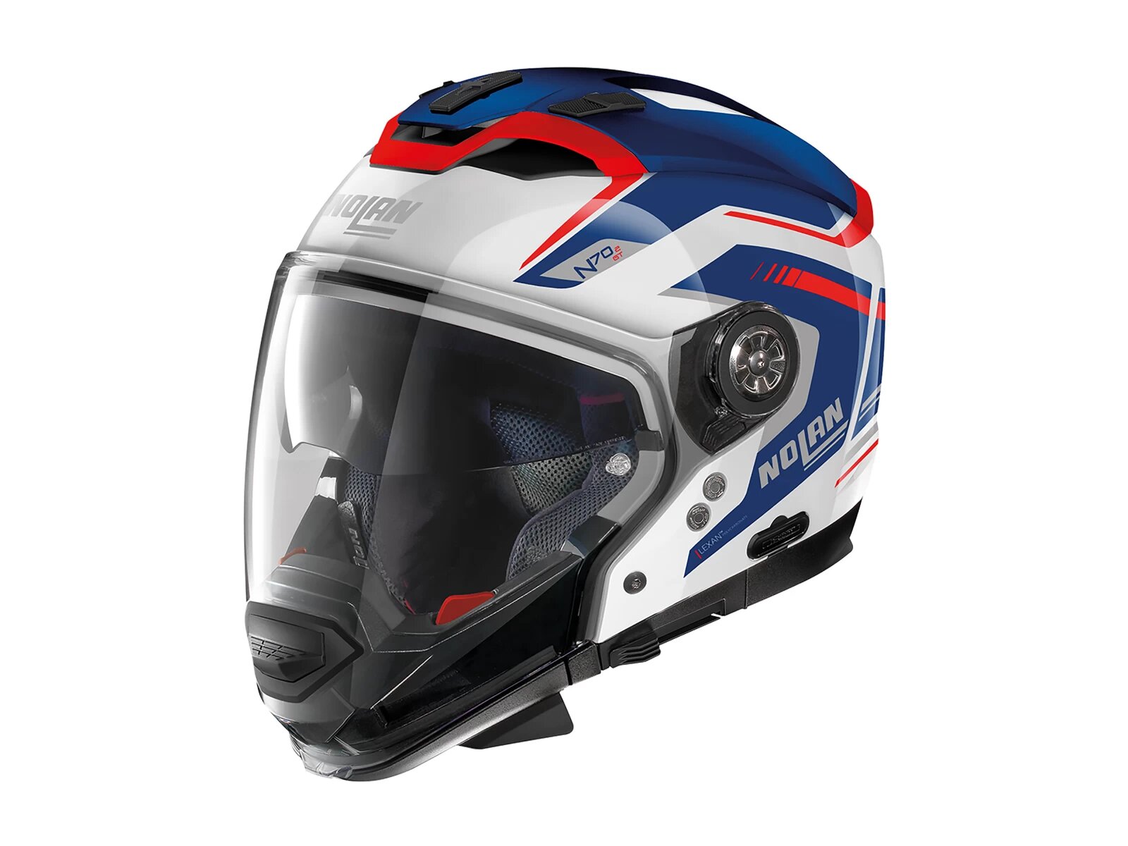 Мотошлем NOLAN N70-2 GT (06) Switchback N-Com 061, Metal White/Blue/Red, L