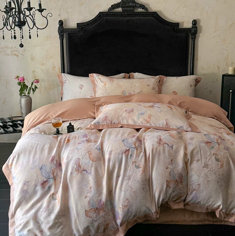 Легкий роскошный стильный комплект из чистого хлопка Tencel из хлопка Tencel, состоящий из четырех предметов,