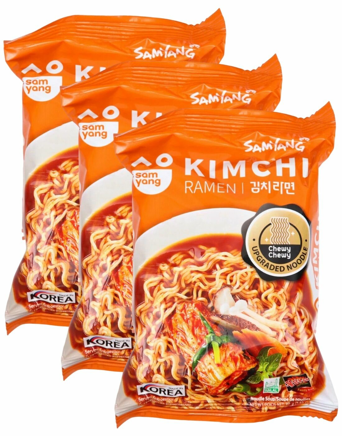 Лапша Kimchi Ramen со вкусом Кимчи 80 г * 3 шт
