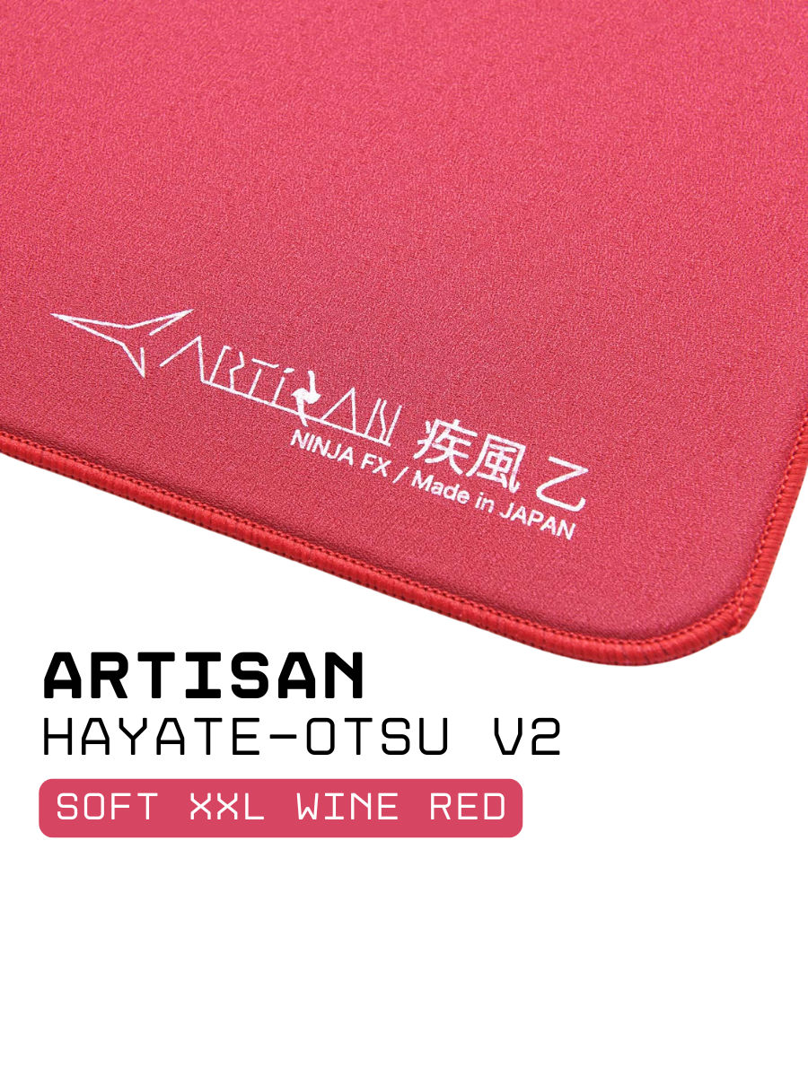 ARTISAN FX HAYATE-OTSU V2, SOFT, WINE RED, размер: XXL 490x420x4 мм, коврик для мыши, оригинал Япония