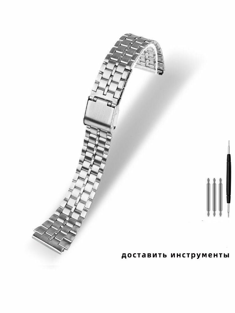 Ремешок из нержавеющей стали для часов Casio, 18 мм, для моделей A158WA, A159W, A168WA, A169, B650, AQ-230, A500W, F-91W, унисекс