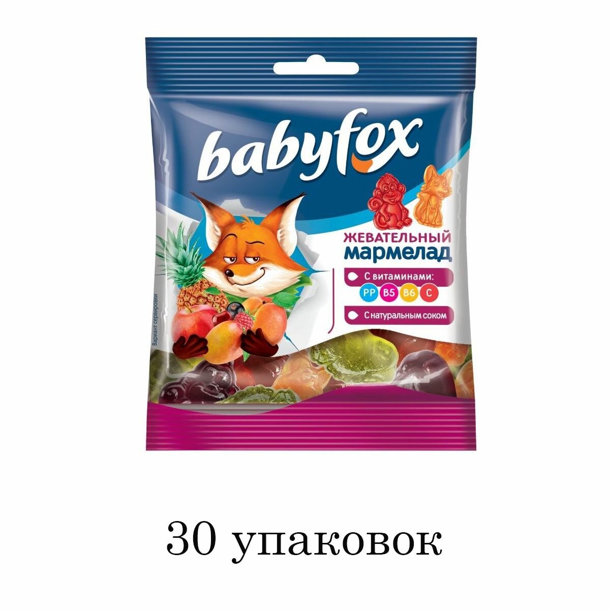 BabyFox мармелад жевательный с витаминами, 30г, 30 уп /