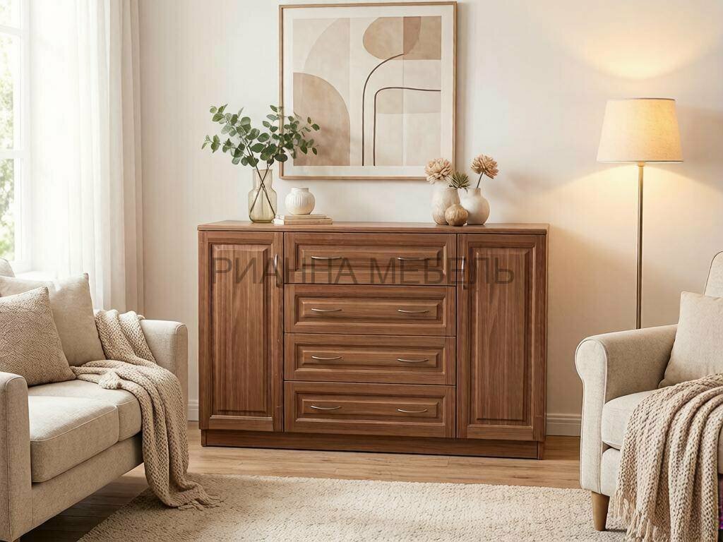 Комод Герцог рианна из массива сосны 140х40х95 см Венге 2, 4 ящика