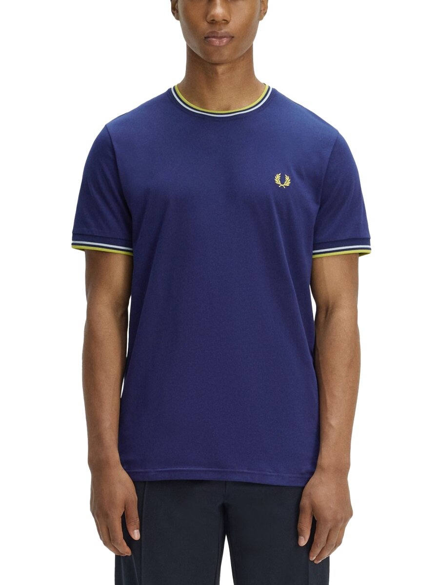 Футболка FRED PERRY, размер L, cиний — фото 1