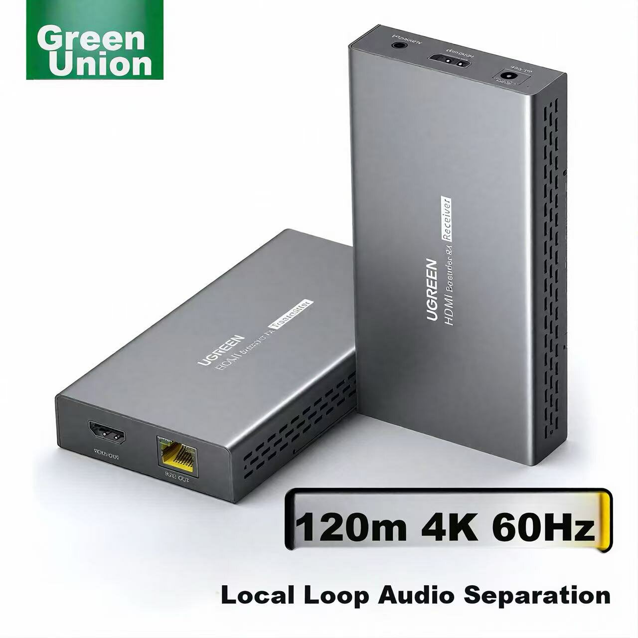Кабель Lulian UGreen HDMI Extender, RJ45, до 120 м, 4К60Гц, HD, локальный петлевой аудиоразъём