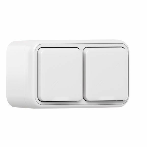 Розетка 2-м ОП Бронто 16А IP55 винтов. клеммы бел. EKF BT1-SOW-211