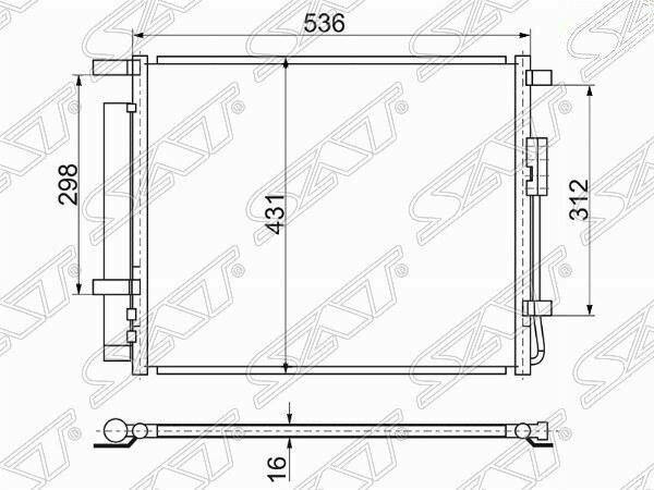 Радиатор кондиционера SAT ST-HN67-394-0 Hyundai Santa Fe 12-19 / Grand Santa Fe 13-18