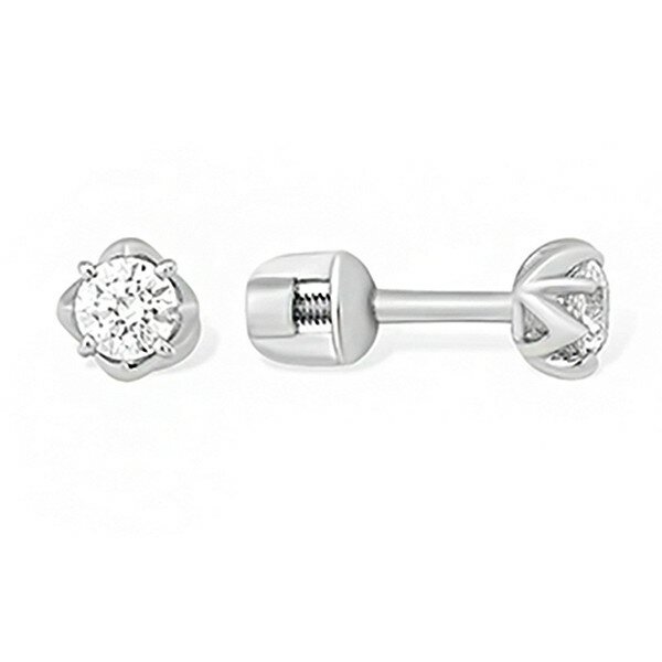Серьги пусеты, серебро, 925 проба, фианит