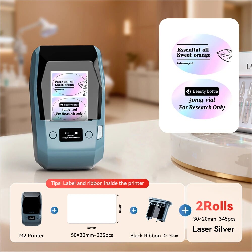 Niimbot M2 термотрансферный принтер этикеток 300 dpi темно-синий Add 30x20-Laser2