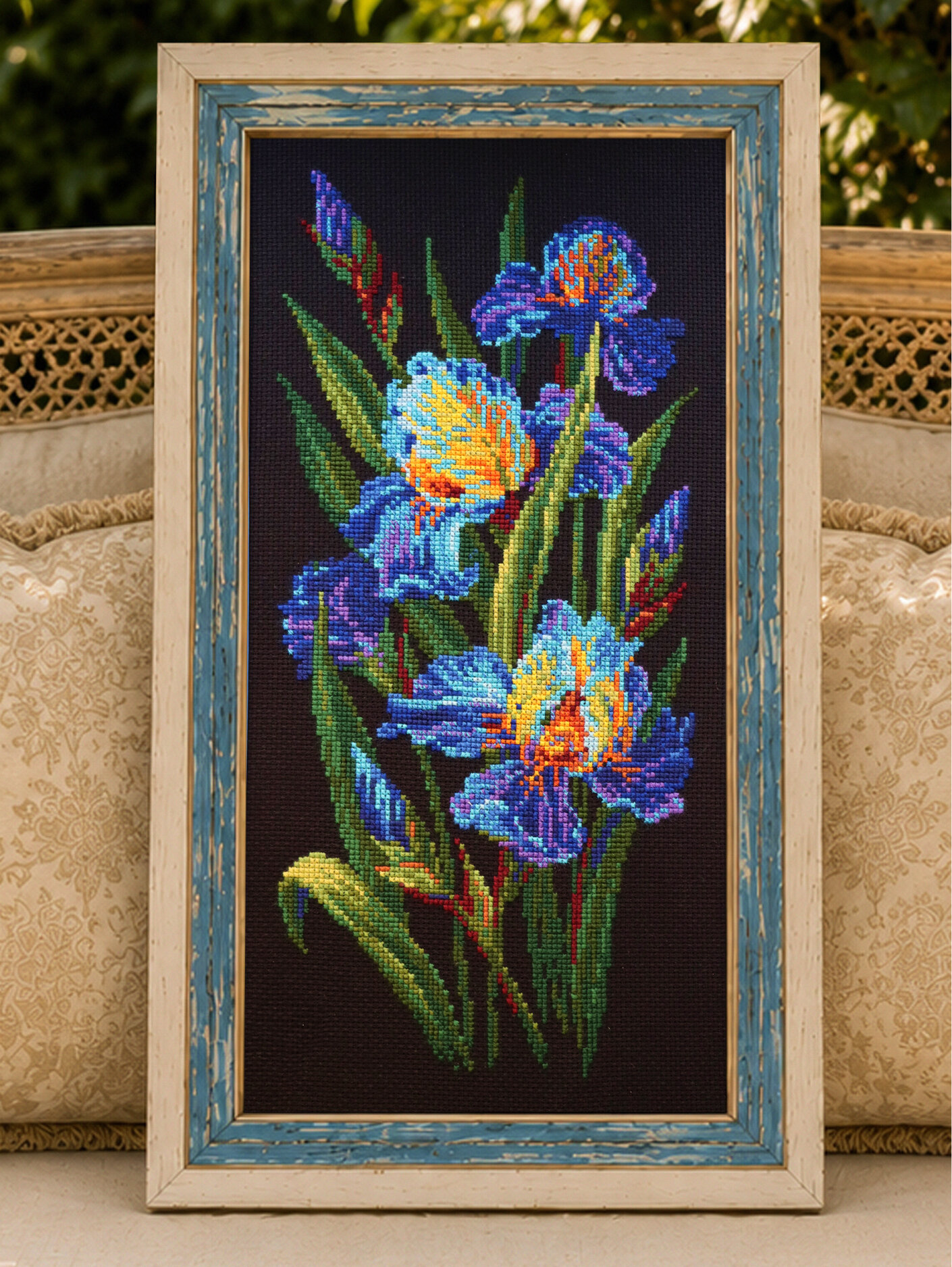 Набор для вышивания крестом Риолис, "Роскошные ирисы", 25x50 см, 2346