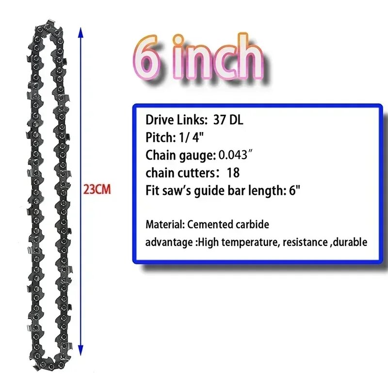 Цепь для бензопилы 6 inch, 37DL, 1/4", 0.043"