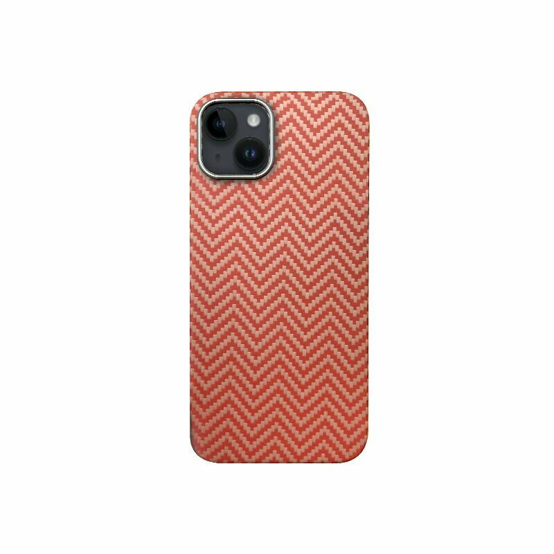 Чехол на iPhone 14 Plus, кевлар (арамид) сверхпрочный, M pattern