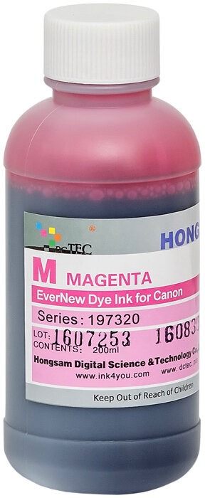 Чернила DCTec водорастворимые Canon iPF670 EverNew Magenta (пурпурный) 200 мл