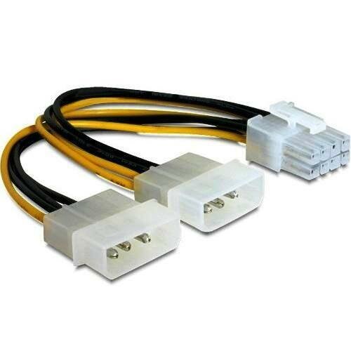 Кабель питания для видеокарт Cablexpert CC-PSU-81 PCI-Express 8-контактный на 2 Molex штекера, кабель - 15см