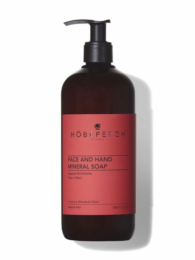 HOBE PERGH Face and Hand Mineral Soap - Минеральное жидкое мыло-скраб для лица и рук, 500 мл
