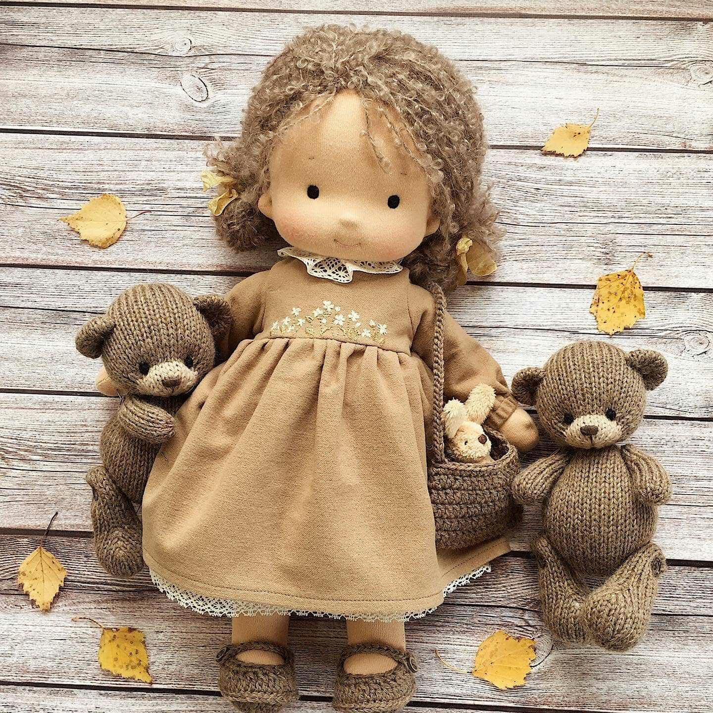 Хлопковая кукла Вальдорфская кукла кукла Waldorfdoll мини кукла ручной работы DIY Вальдорф
