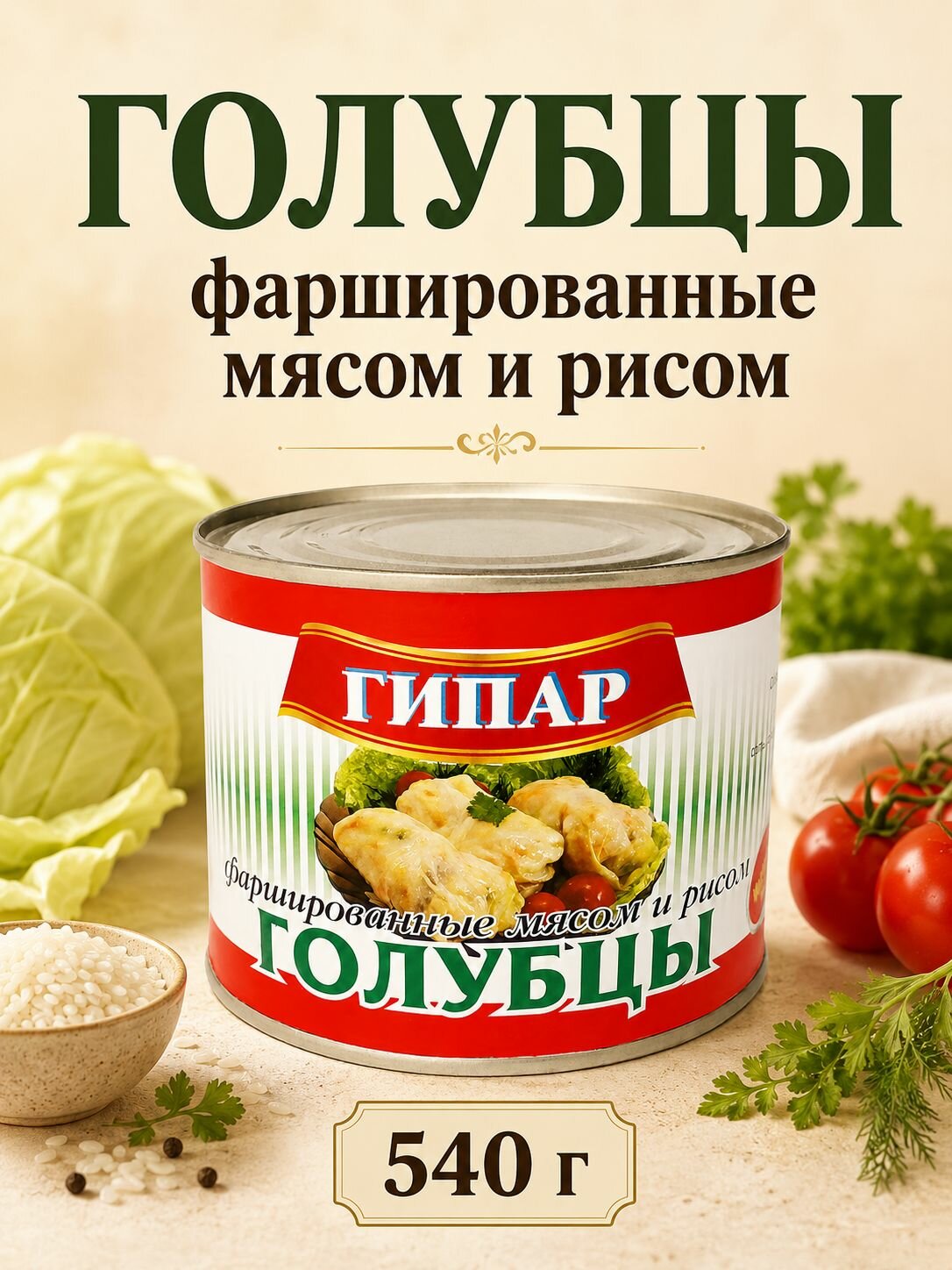 Голубцы фаршированные мясом и рисом 540 грамм