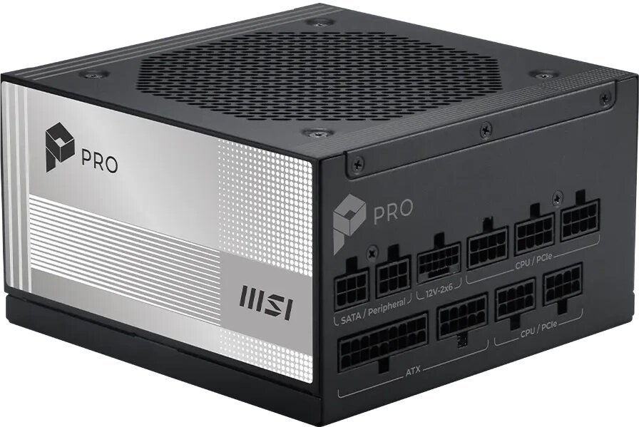 Блок питания MSI ATX 1000W PRO A1000PL PCIE5 (306-7ZPLX) черный, 80 PLUS Platinum