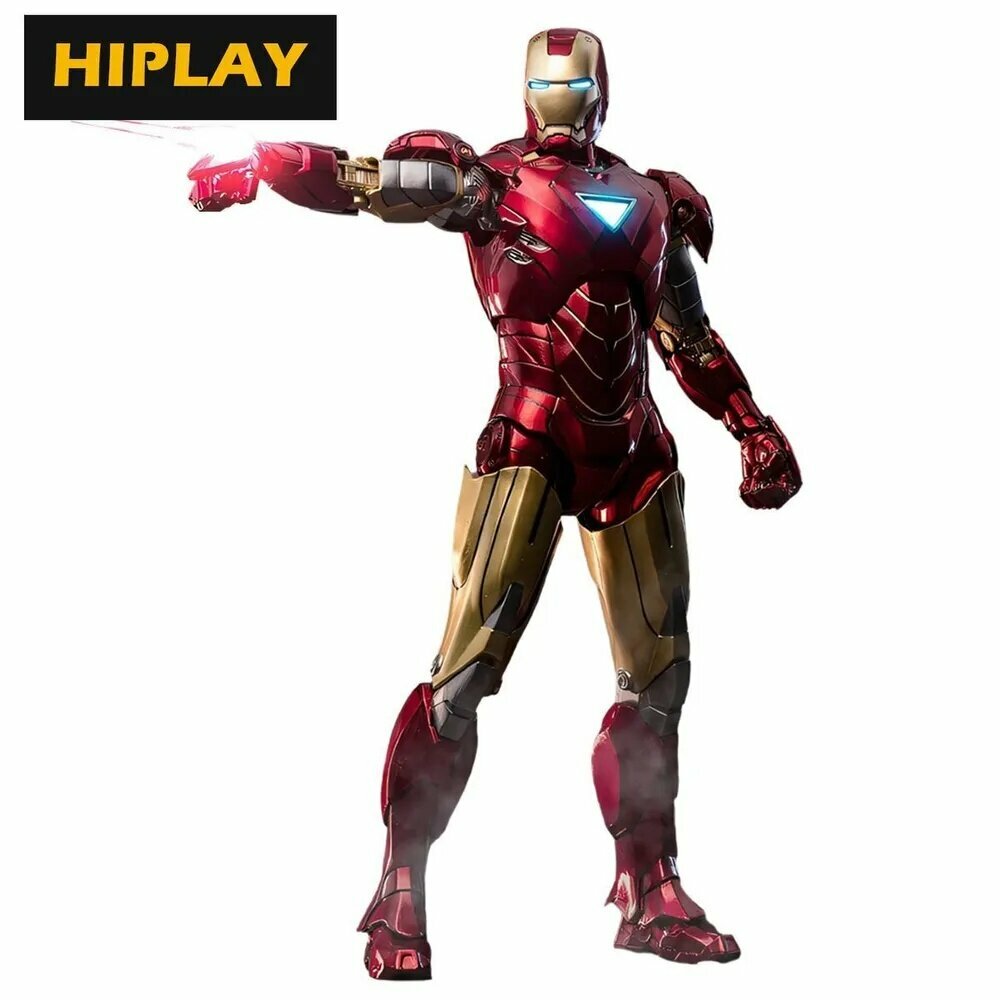 HiPlay ZD Toys Полный Набор: Железный Человек MK6, Светящаяся Версия, Высота 18см Миниатюрная Фигурка FGBMK6