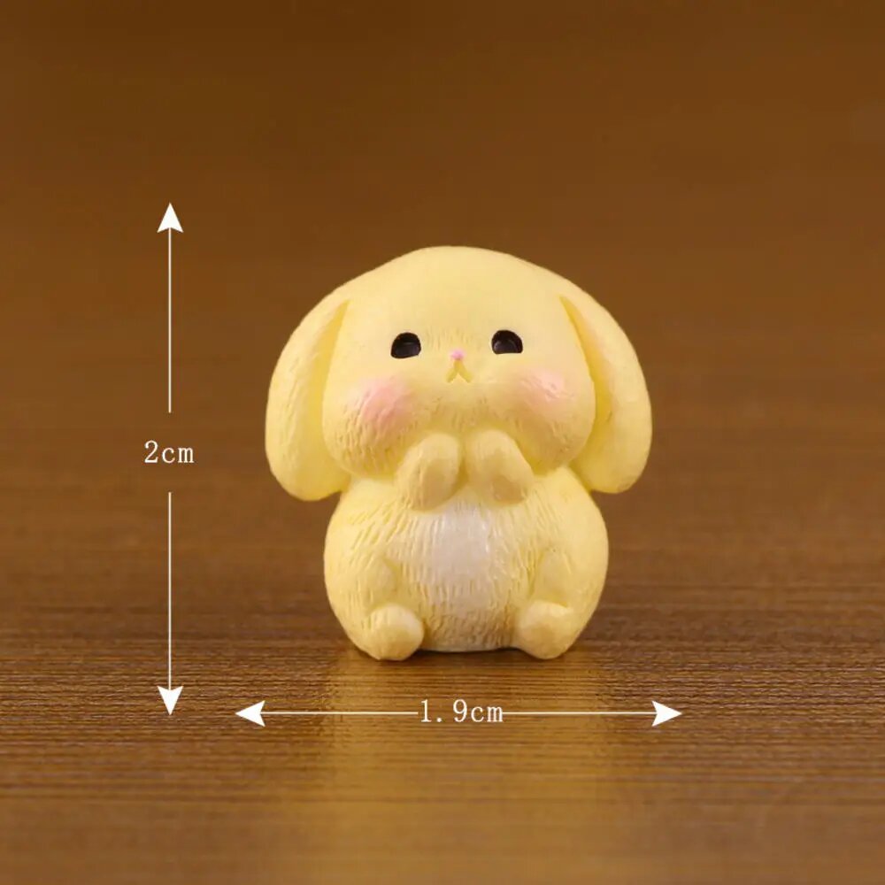 Мини-фигурка зайчика из смолы, Цвет: touching face