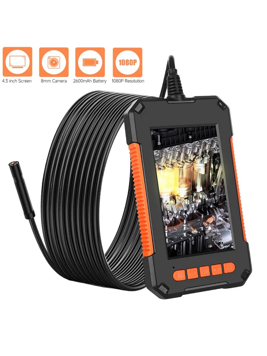 Эндоскоп 1080P разрешение 4.3-дюймовый ЖК-экран IP67